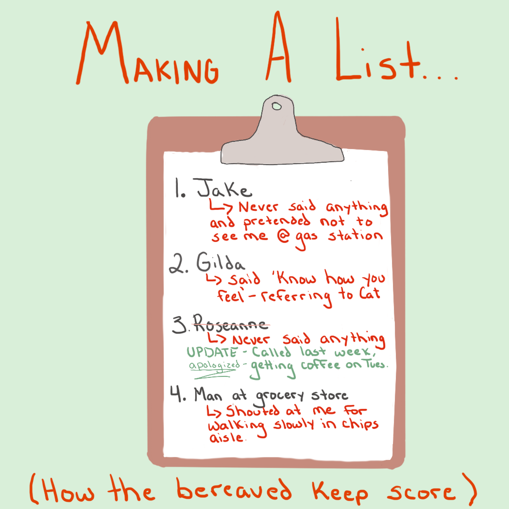 Making a List. How the Bereaved Keep Score | by Kellyn Shoecraft | Medium