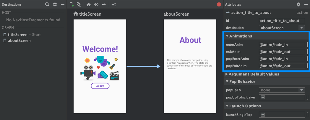 Animate transitions between destinations in Navigation Graph | Android | by Yusuf Yıldız | Medium