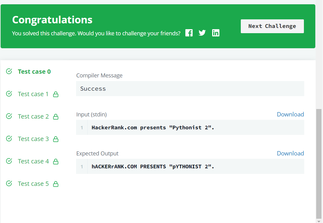 Hacker rank Program of SwapCase - Shubham Hanmant Pawar - Medium