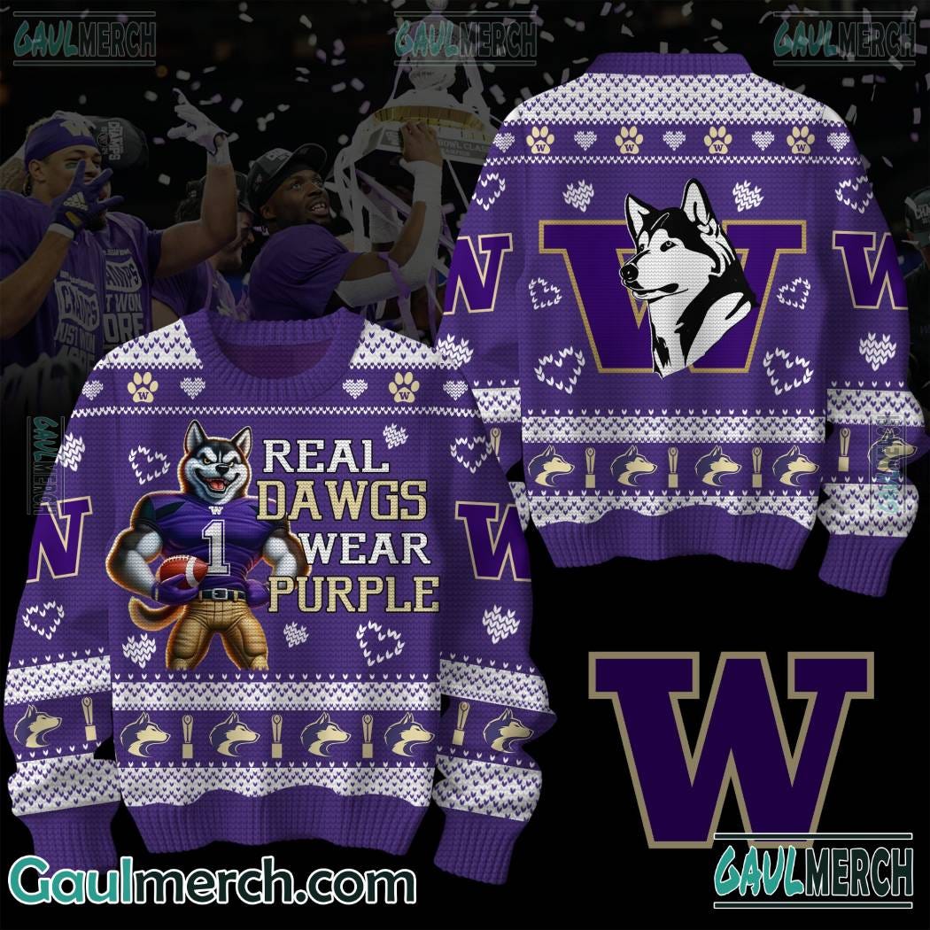 Washington Huskies Wear Purple Colors Ugly Christmas Sweater | by Piopi ...