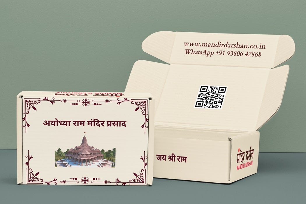 Ram Mandir Prasad at your home. Mandir Darshan is delivering Ram Mandir ...
