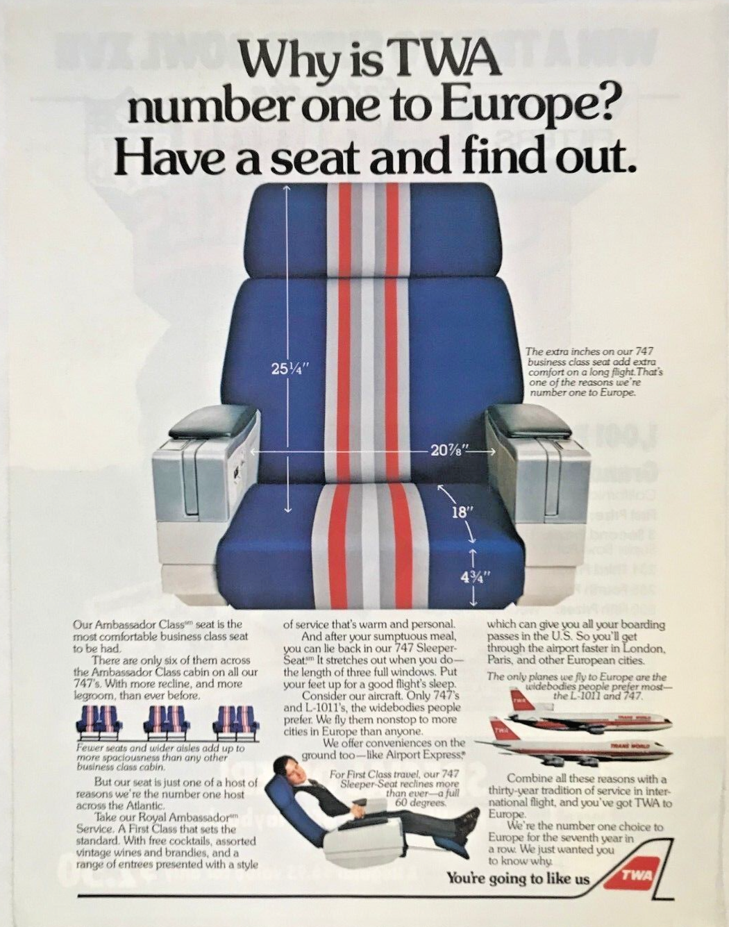 My American Summer. The 747 Ambassador Class Seat: A Bauhaus/LC2 ...
