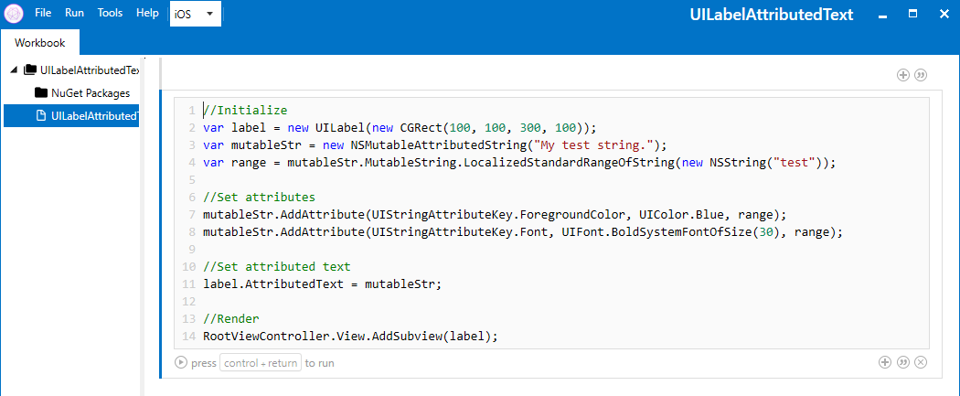 Custom Xamarinios Uilabel Attributes Using Xamarin Workbooks By