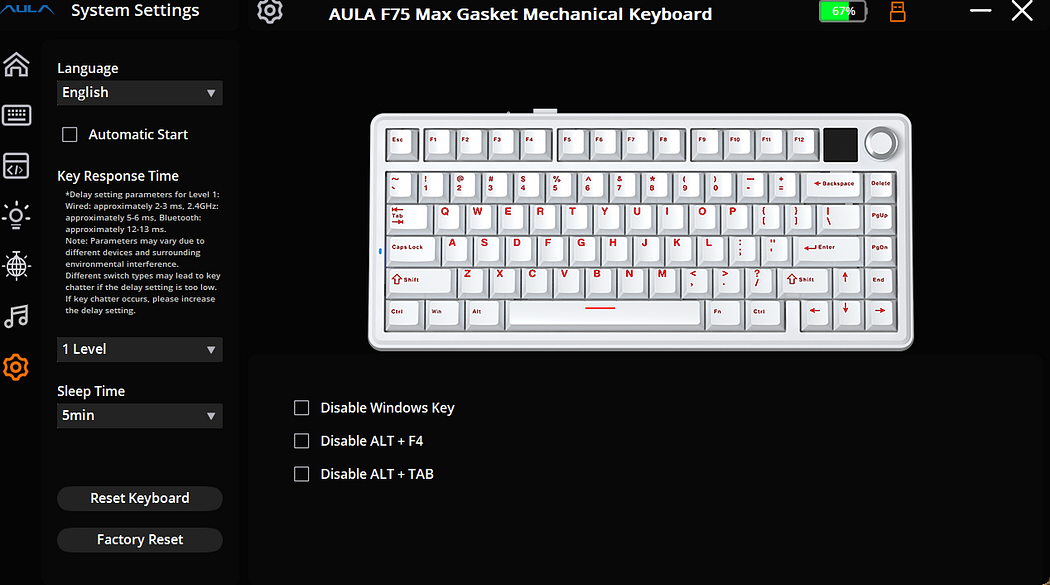 Aula F75 Max - Airman - Periview