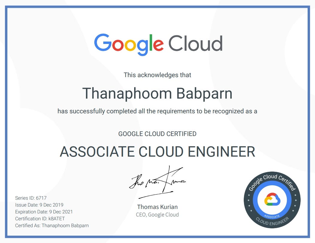 ประสบการณ์การสอบ Google Cloud Certified: Associate Cloud Engineer | by Thanaphoom Babparn | Medium