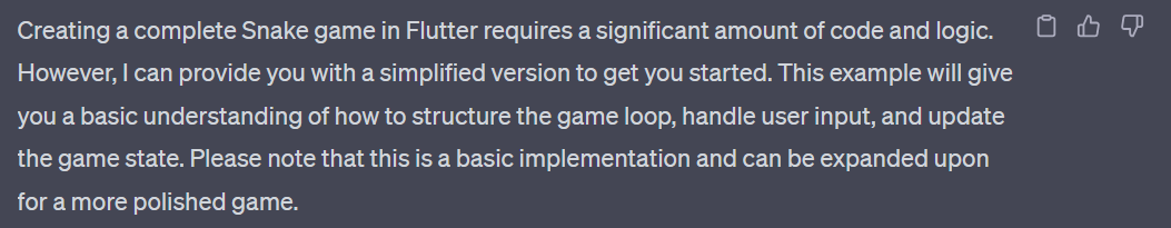 Using ChatGPT for making ‘Snake Game’ in Flutter | by Priyanshu Gupta | 𝐀𝐈 𝐦𝐨𝐧𝐤𝐬.𝐢𝐨 | Medium