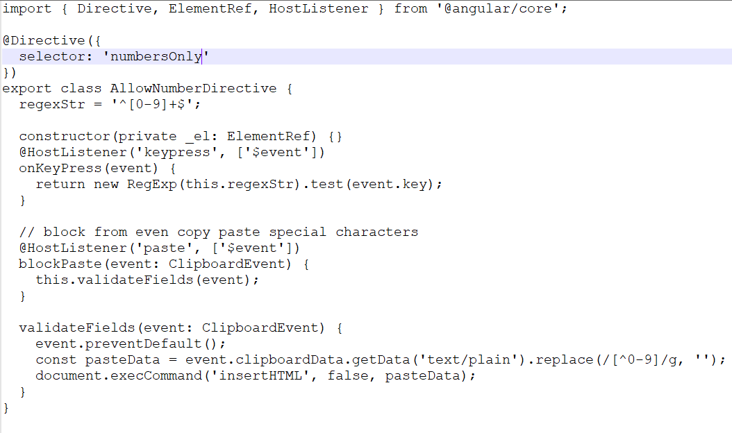 Angular Custom Directives Accept Number Only And Restrict Special Characters In Input Field 7465
