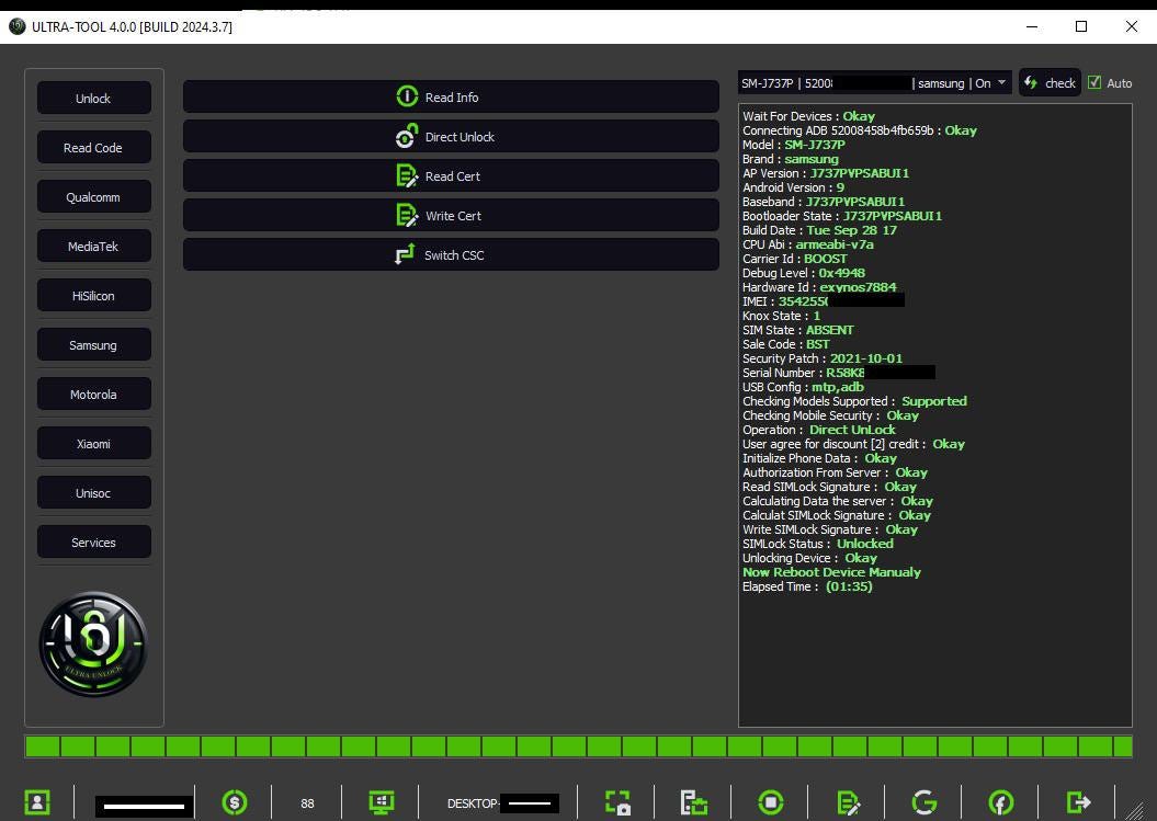 ULTRA-TOOL 4.0.2 Latest Version Added Loader Samsung FRP/WIPE/READ ...