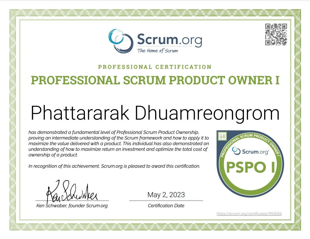 รีวิวและสอบ Professional Scrum Product Owner Certificate (PSPO I) ภายใน ...
