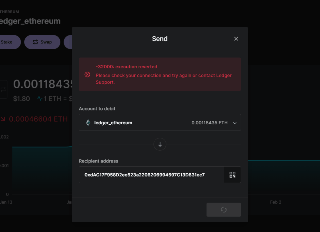 SOLVE -32000: EXECUTION REVERTED ERROR — Ledger Live | by David Lehman | Medium