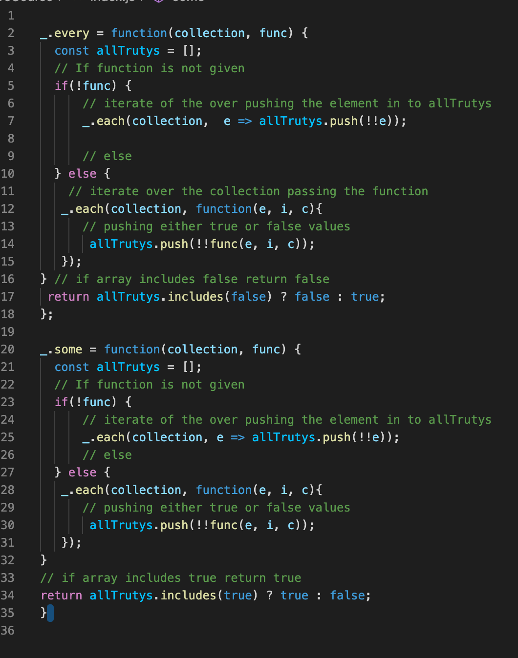 Higher Order Functions :. rewriting _.every and _.some . | by Tre Isaac ...