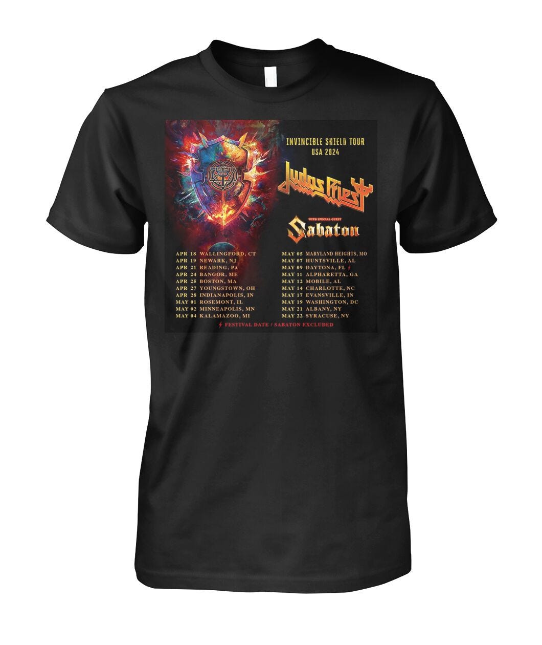 Judas Priest Invincible Shield 2024 Tour T-Shirt | Medium
