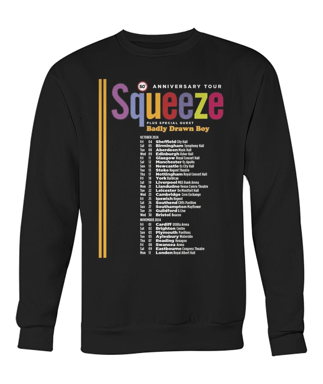 Squeeze 50th Anniversary UK Tour 2024 Shirt | Medium
