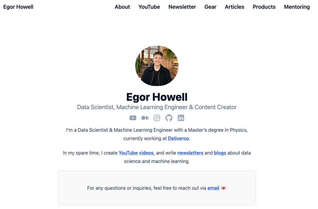 How to Make a Data Science Portfolio That Stands Out | by Egor Howell | TDS Archive | Medium