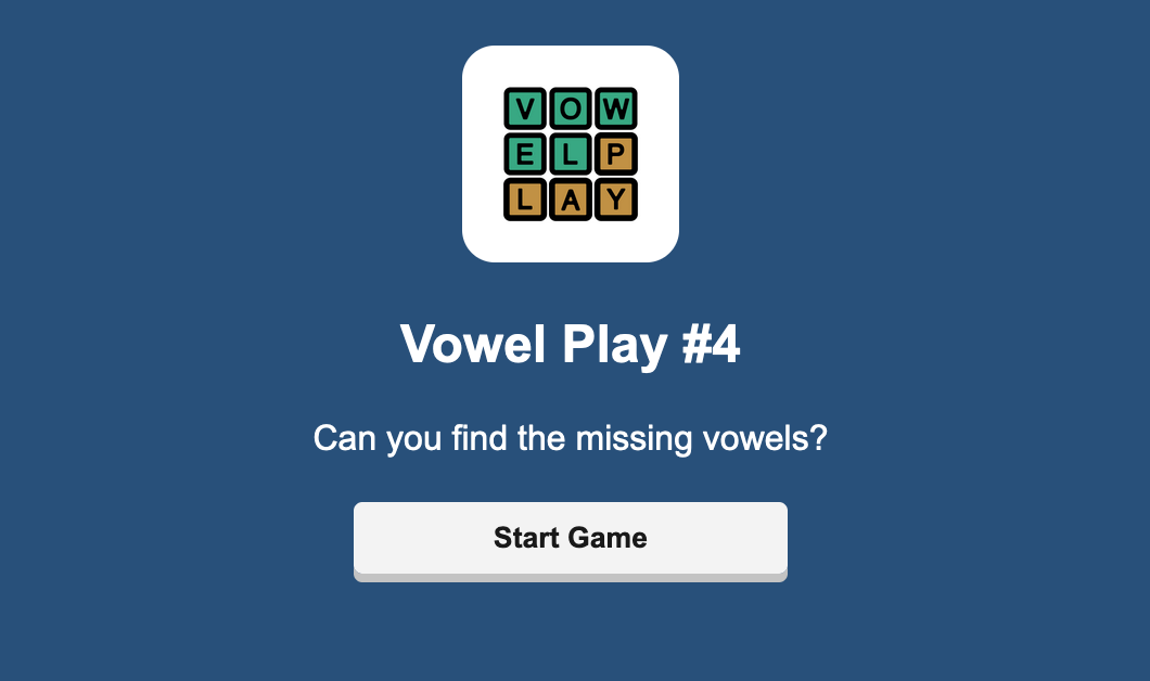 Vowel Play Word Game. Following on from my first ever game… | by Tom ...