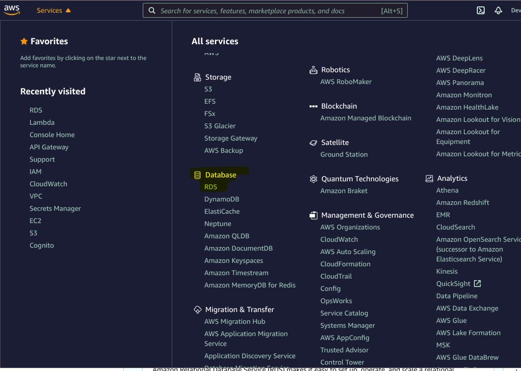 Mysql DB Creation on AWS. Login to aws console and from Services… | by ...