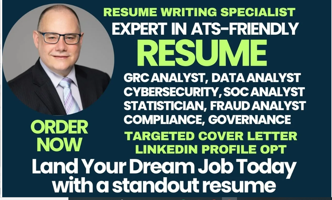 I will craft resumes for grc analysts, data analyst cybersecurity, data ...