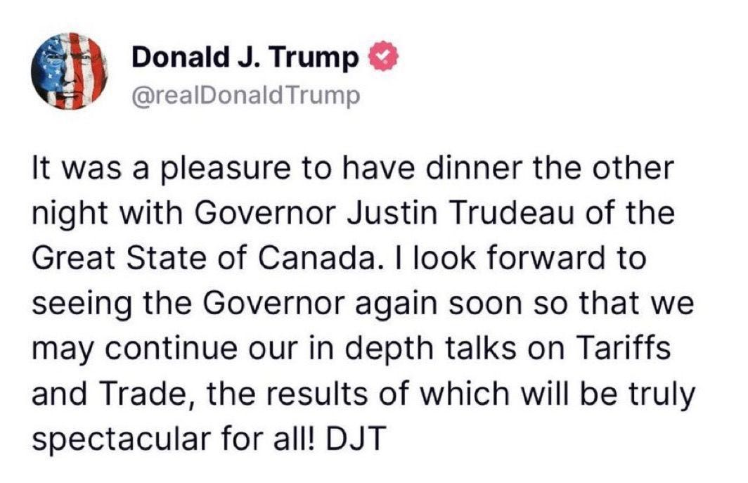 Trump Trolls Trudeau: 'Governor of the Great State of Canada | by From ...