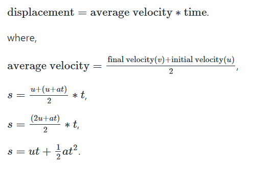 Average Velocity Equation