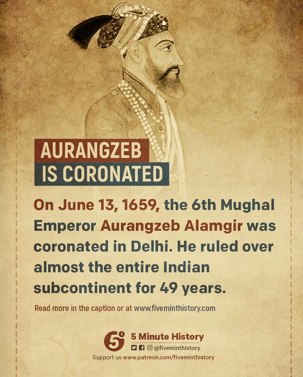 King Aurangzeb Aalmgeer. King Alamgir II was the 15th Mughal… | by ...