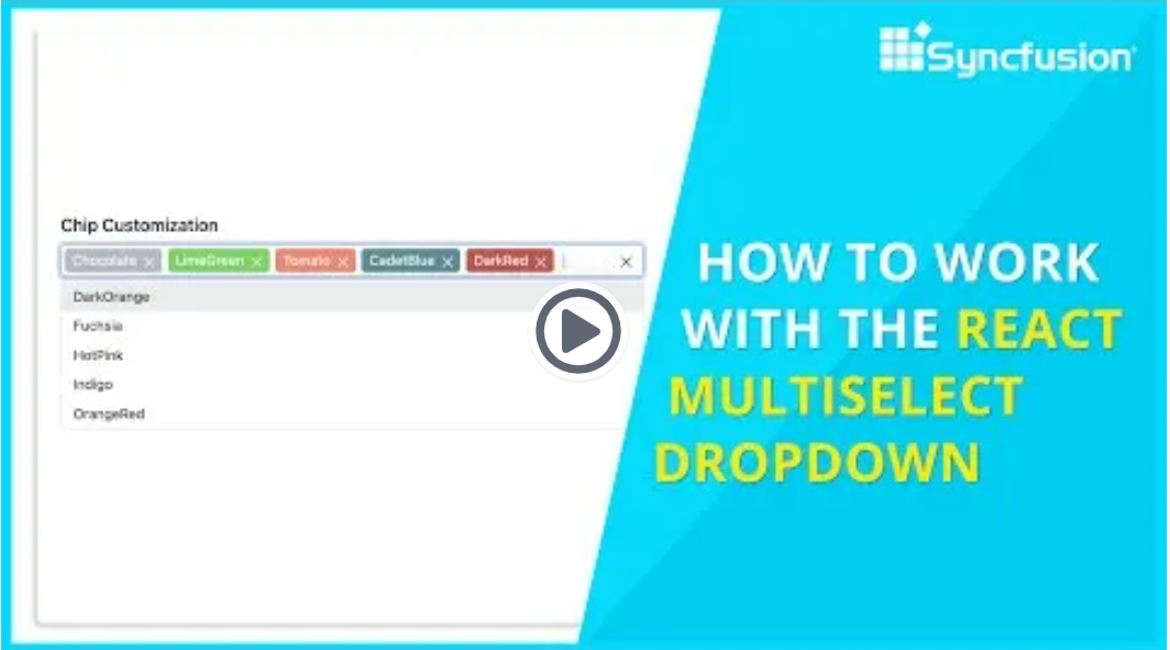 How to Work with the Syncfusion React MultiSelect Dropdown - Arun Raj ...