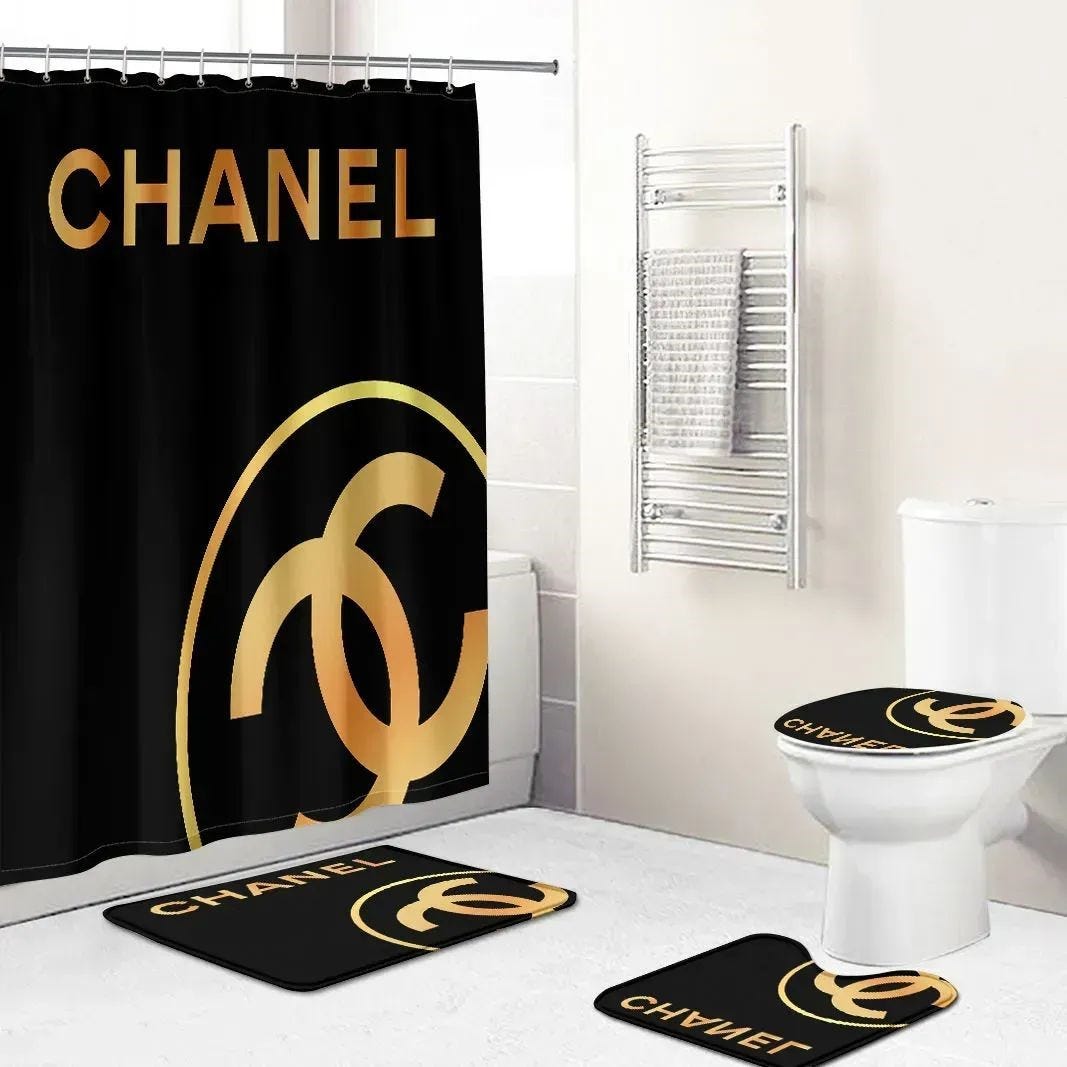 Chanel KQ Bathroom Set Luxury Fashion Brand Bath Mat Home Decor ...