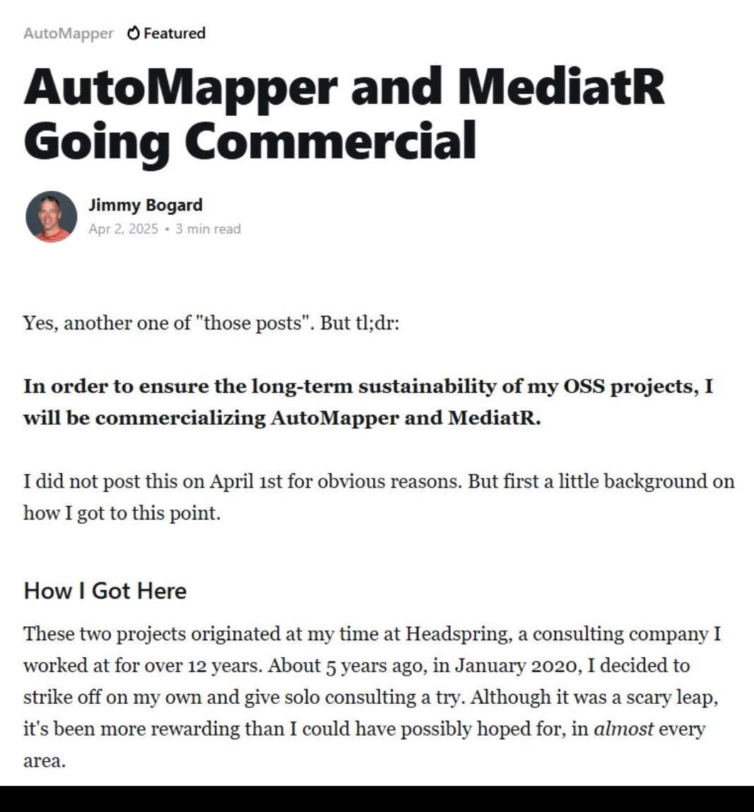 AutoMapper and MediatR Going Commercial: What .NET Developers Need to Know Now | by Is It Vritra ...