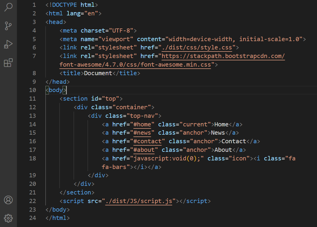 Responsive navigation with HTML, SCSS, FlexBox & JS #1 | by Vicston | Medium
