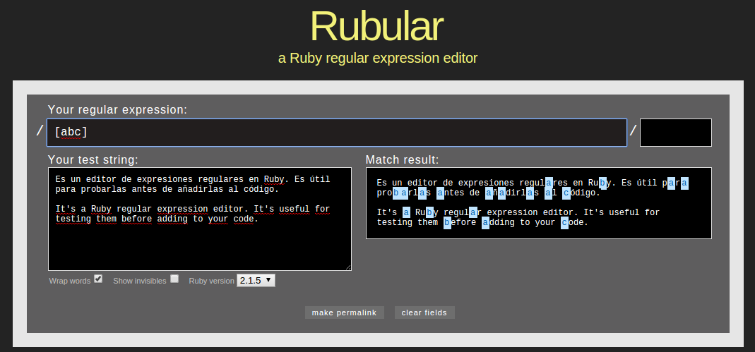 Rubular. Es un editor de expresiones regulares… | by Olga Berrios | Medium