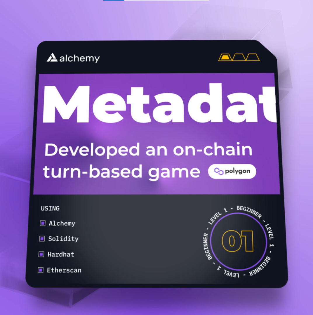 Alchemy Road To Web3 — How To Make Nfts With On Chain Metadata — Hardhat And Javascript