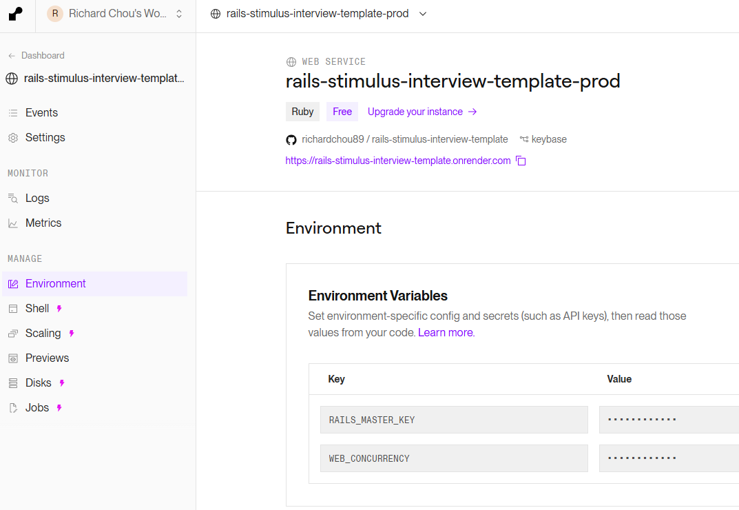 Deploying Rails to Render. I created… | by Richard Chou | Medium