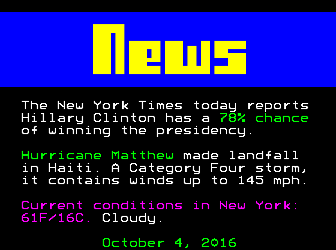 October 4, 2016 | by Heather Rasley | Teletext News | Medium