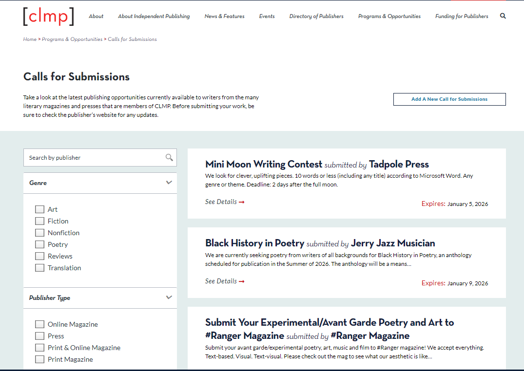 For Writers: 10 Easily Usable and FREE Sites to Find Submission Calls ...