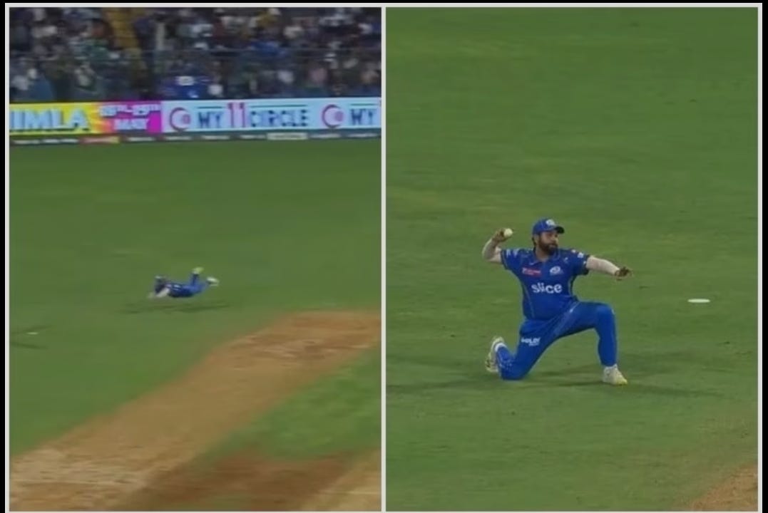 Rohit Sharma’s BREATHTAKING Fielding to Stop Certain Boundary During MI ...
