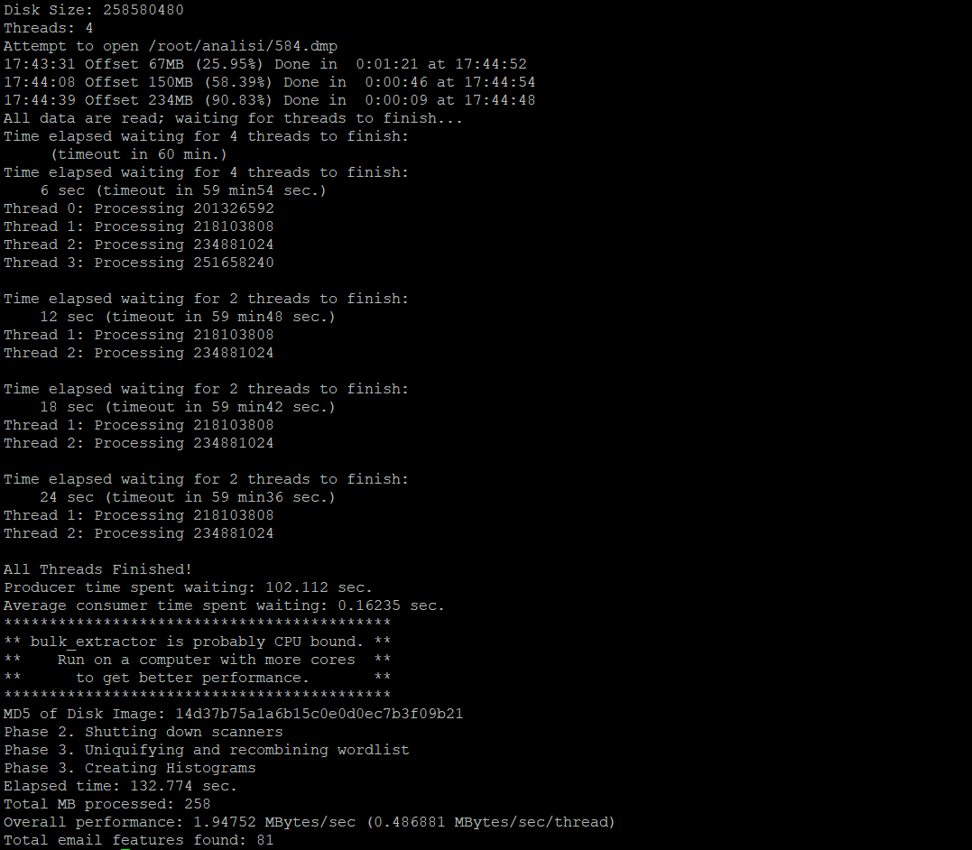 Extract IOCs from memory dump with bulk_extractor | by Andrea Bocchetti ...