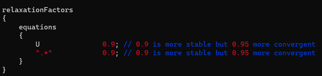 Underrelaxation in simpleFOAM. Consider a simple time derivative at a ...