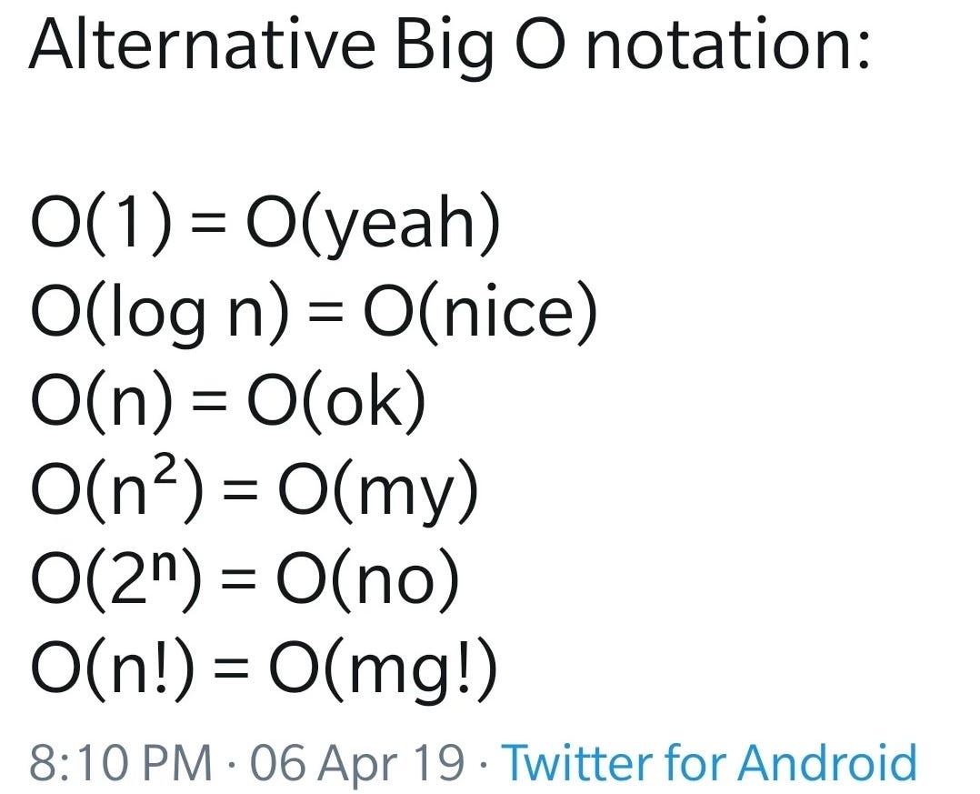 Big O Notation: Small lesson, big learning. | by Thiago Caetano | Dec ...