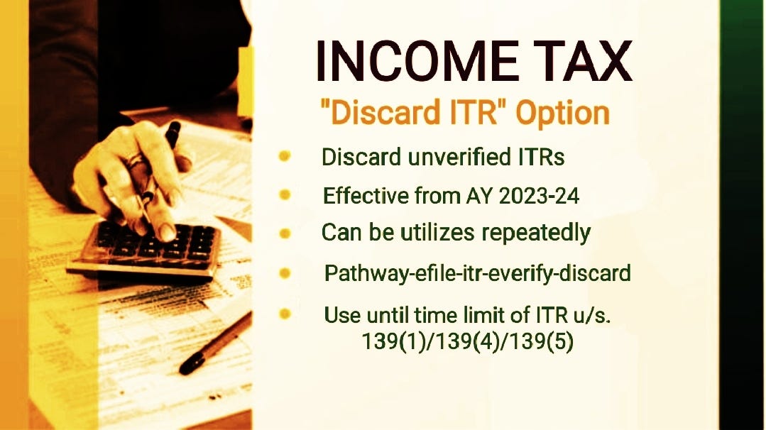 New ‘Discard ITR’ Option Introduced by Income Tax Department from AY ...