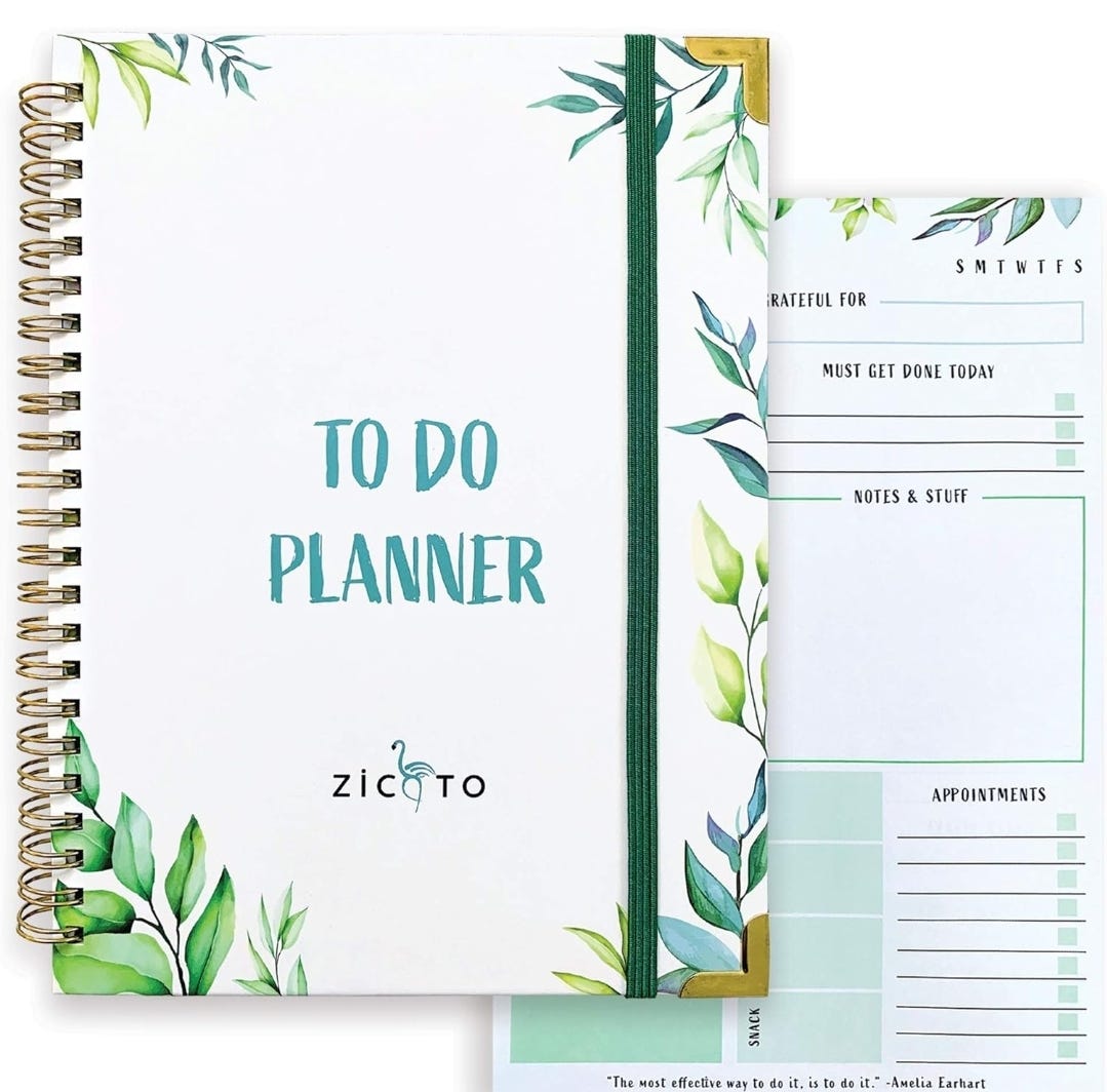 Simplified Greenery To Do List Notebook - Beautiful Daily Planner ...