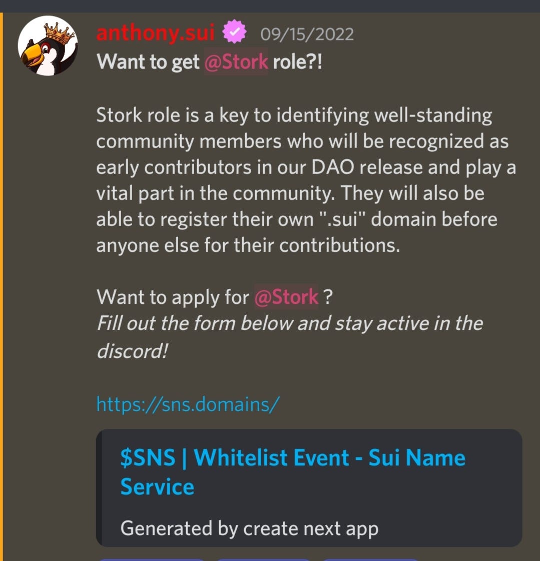 Sui Names Service Snss will share 2.5% tokens to the community later on ...
