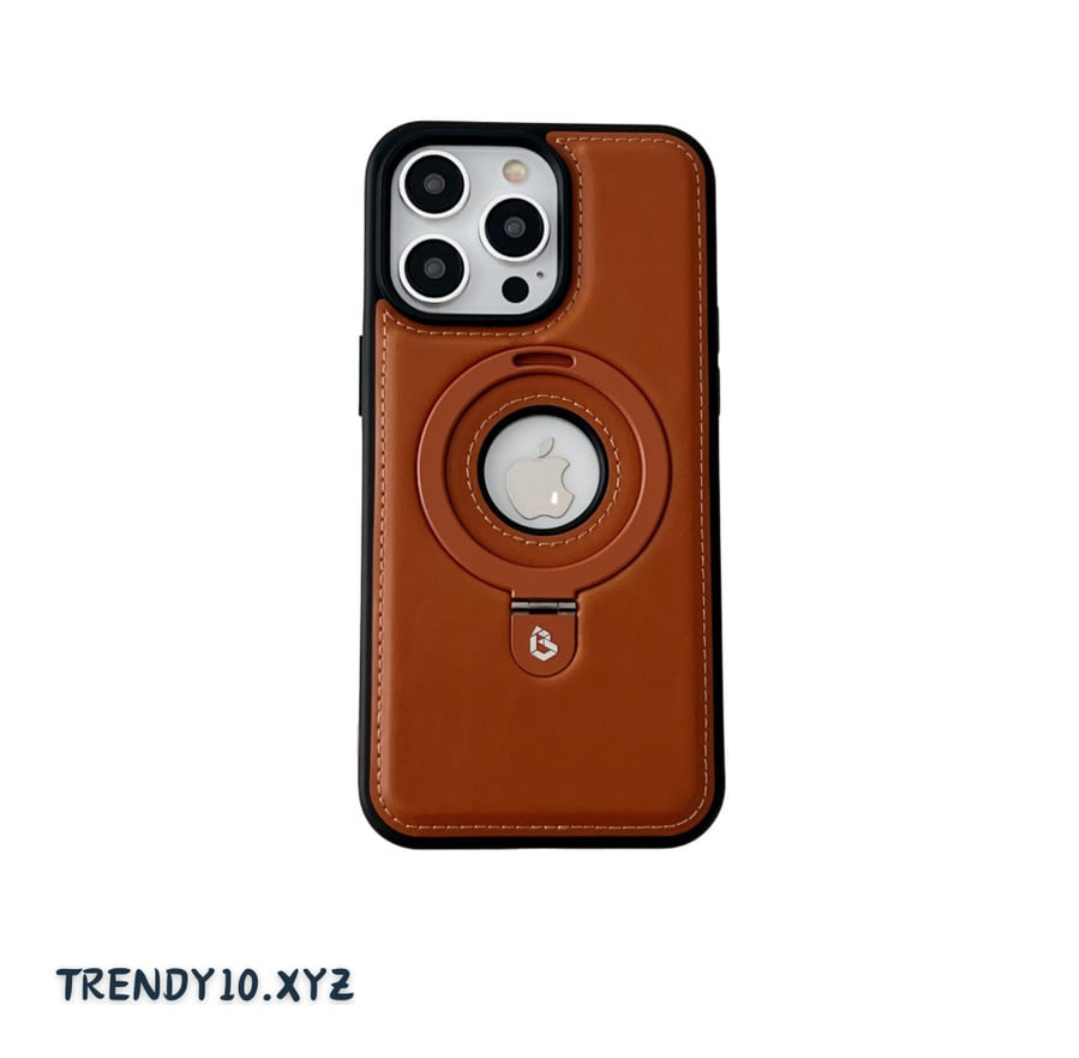 Luxury Leather Invisible Stand Phone Case, Transmitg Premium Luxury ...