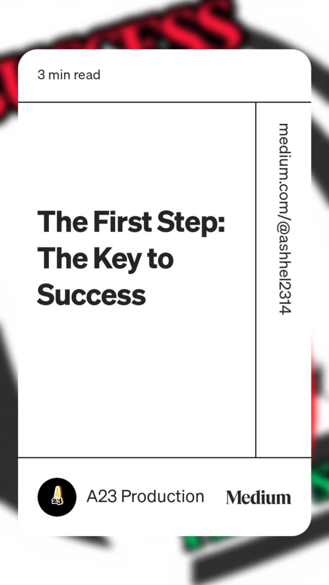 The First Step: The Key to Success | by Ashhel | Medium
