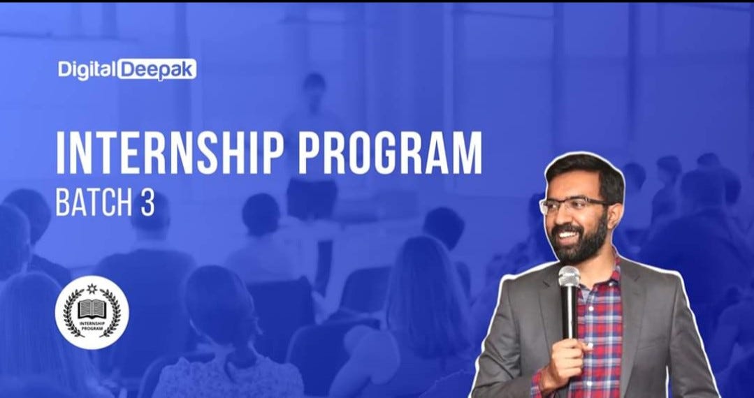 CLASS 1 DIGITAL DEEPAK INTERNSHIP PROGRAM BATCH -3 | by zeeshan ahmed | Medium