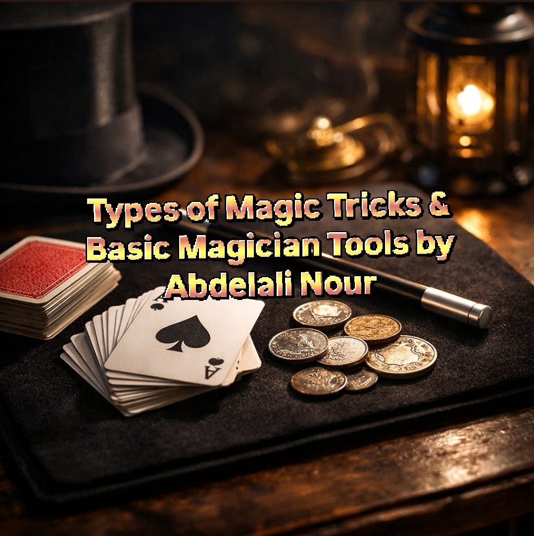 Types of Magic Tricks & Basic Magician Tools by Abdelali Nour “A ...