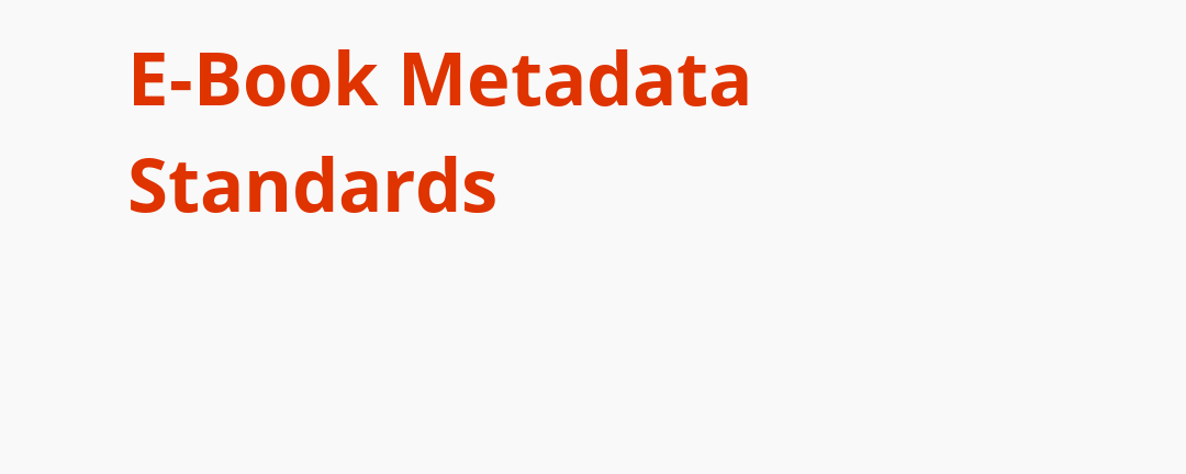What e-book metadata standards should I use for publishing? | by Dale ...