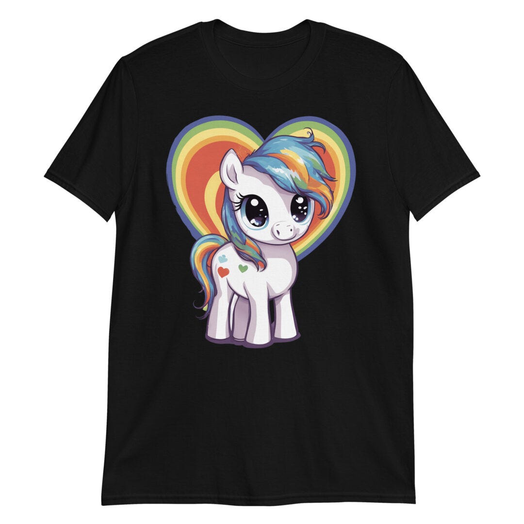 Love Forever Pony Unisex T-Shirt - Shiba Inu of Wall Street - Medium