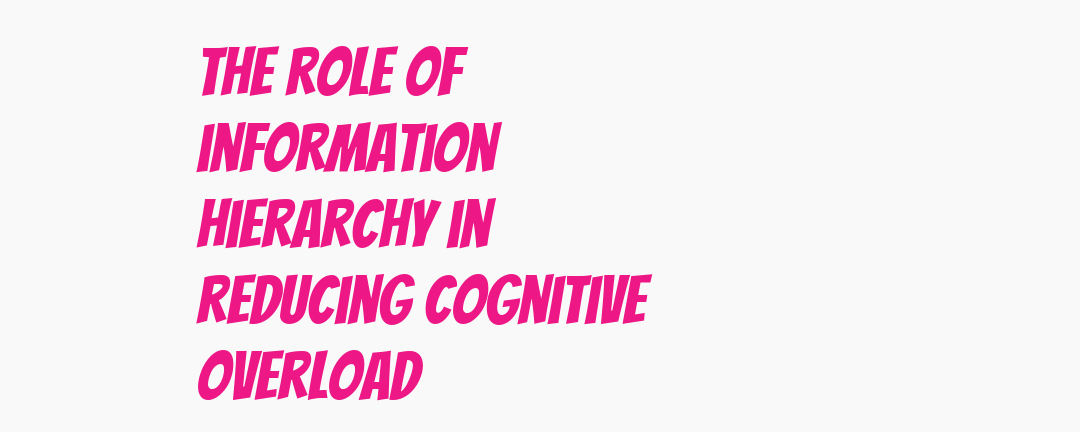 How can info hierarchy reduce cognitive overload in design? | by Dale Clifford | Smart Design ...