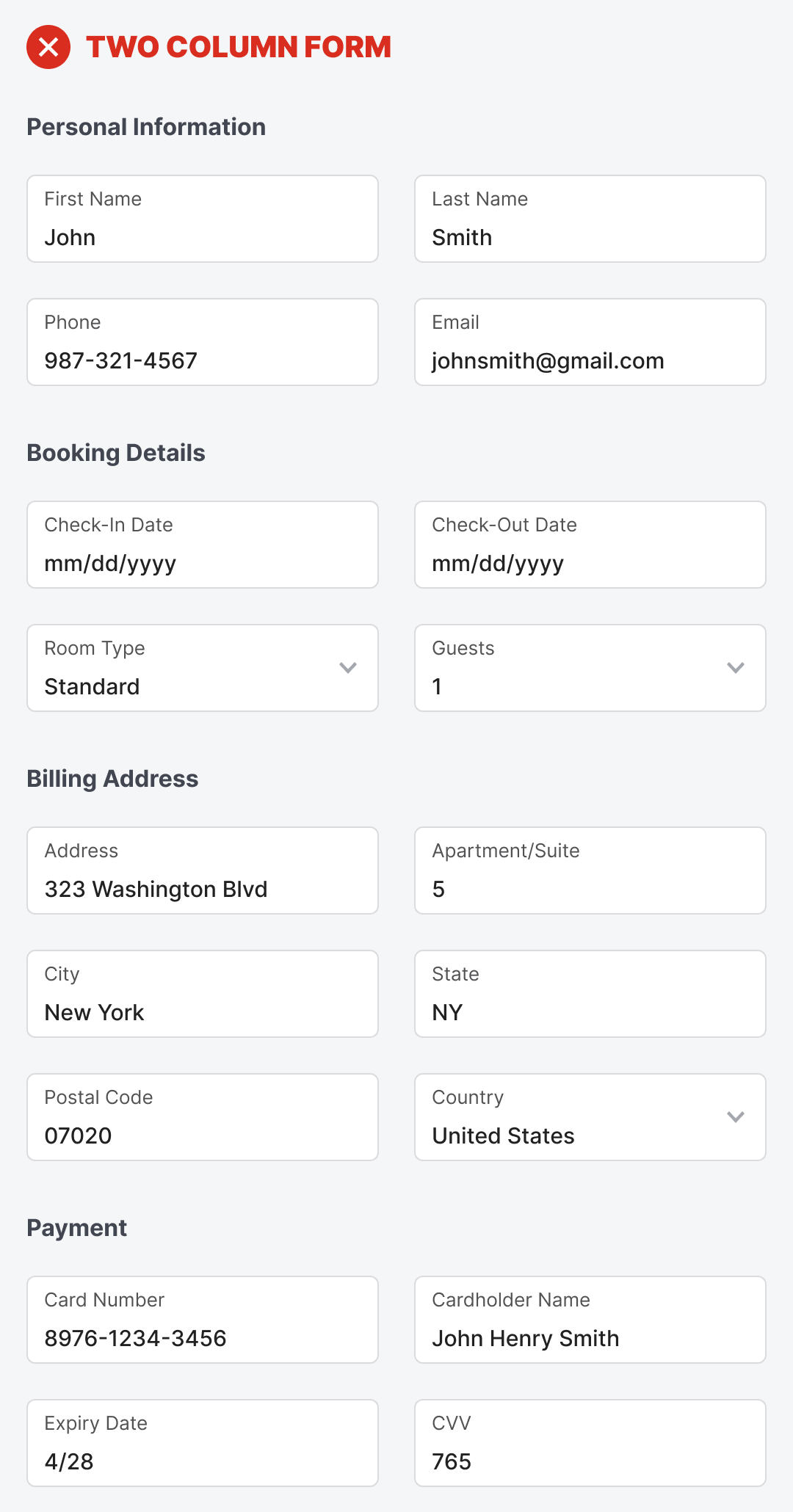 Jointed Fields: How to Simplify 2-Column Forms | by UX Movement | Medium