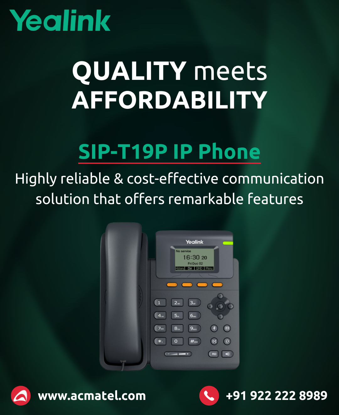 Yealink SIP-T19P IP Phone | by AcmaTel Communications Pvt Ltd. | Jun ...