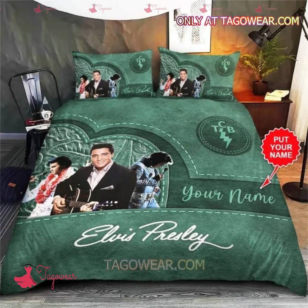 Elvis Presley TCB Green Personalized Bedding Set — Sleep in Style with ...
